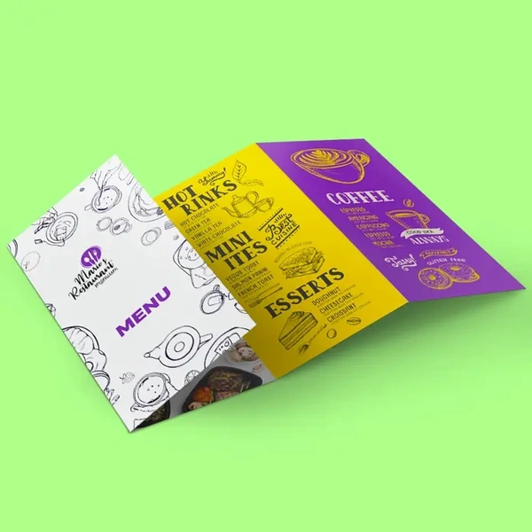 Creased Menus Printing in Canvey Island | Furnival Press ltd